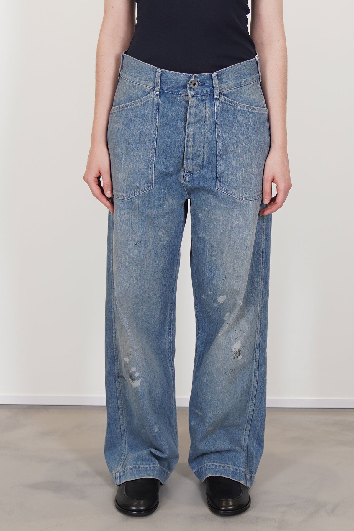 chimala cs40-mp12 army style denim trousers light vintage | carrousel ...